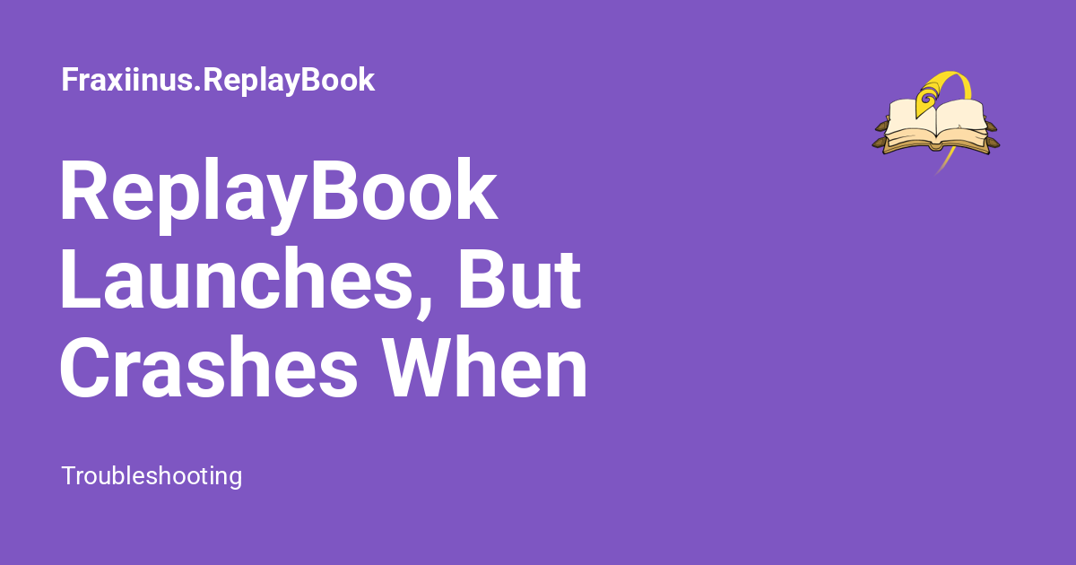 Replaybook Launches But Crashes When Loading Thumbnails Fraxiinusreplaybook